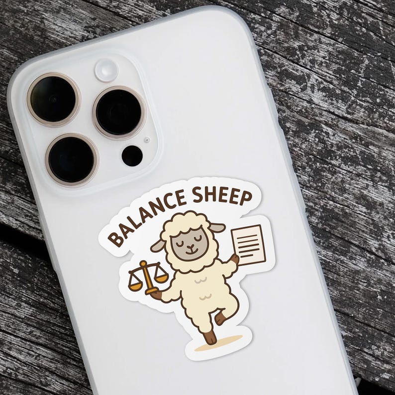 Balance Sheep Sticker, Funny Balance Sheet Pun, Cute Accountant Animal ...