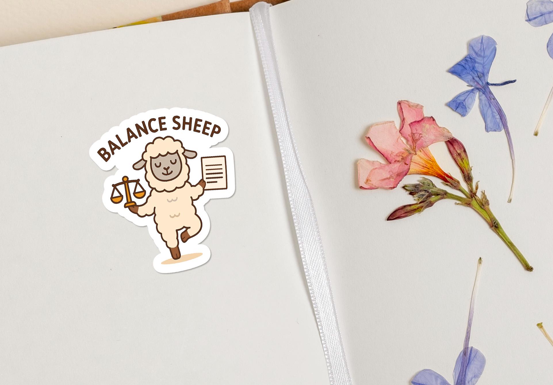 Balance Sheep Sticker, Funny Balance Sheet Pun, Cute Accountant Animal ...