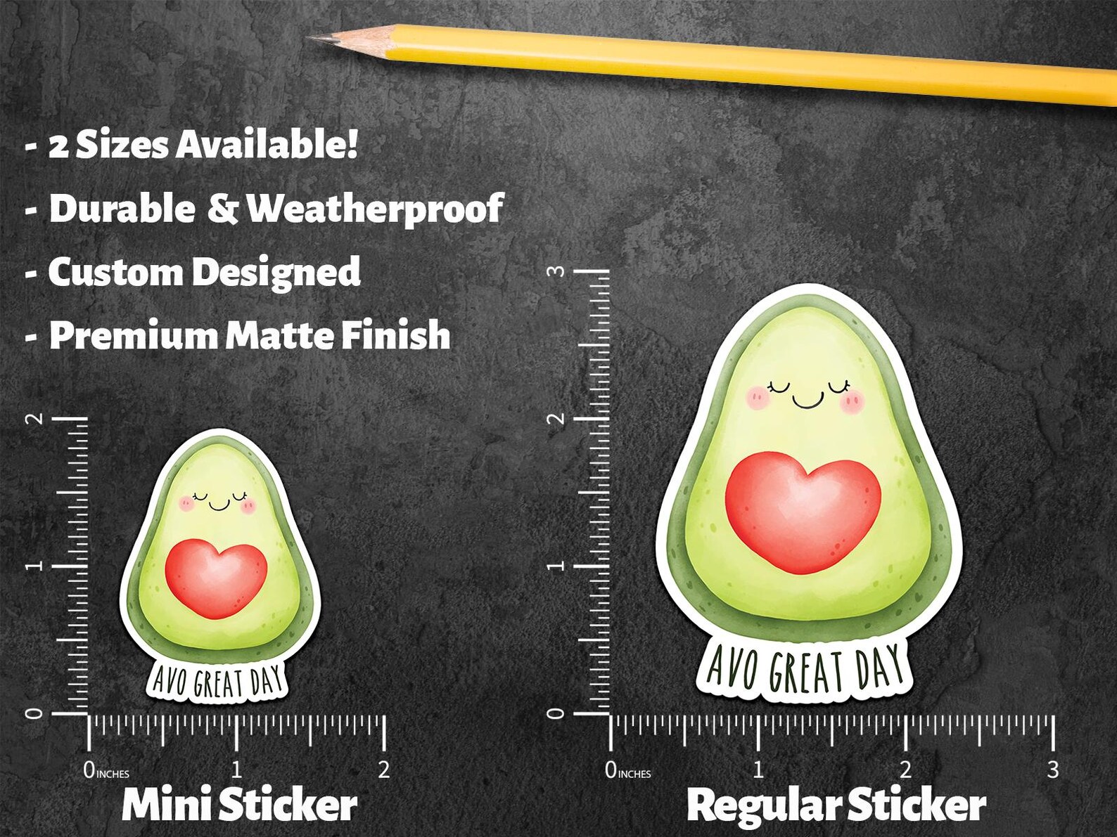 Avo Great Day - Have a Great Day Cute Avocado Sticker, Adorable Vinyl ...