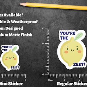 You're the Zest Sticker, Cute Lemon Pun, Funny Encouragement Gift ...