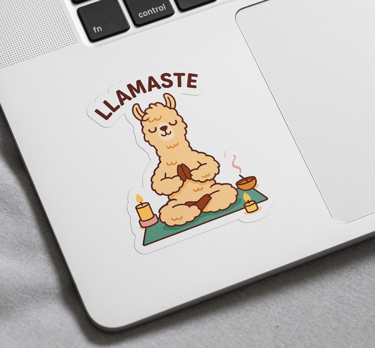Llamaste Sticker, Namaste Cute Meditating Llama Pun, Funny Yoga or Zen ...