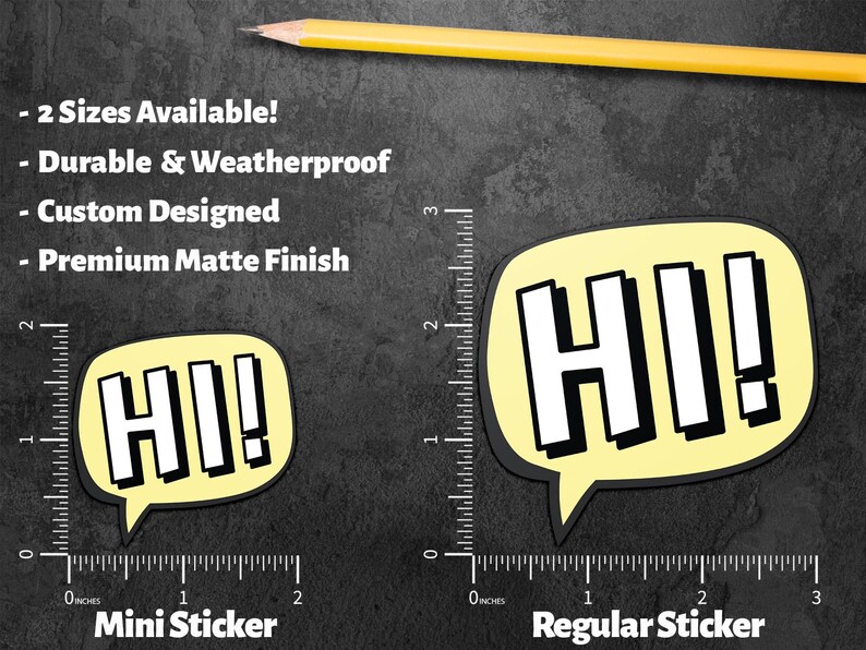 Hi Sticker, Cute Chat Bubble Sticker, Simple Greeting Sticker, Fun ...