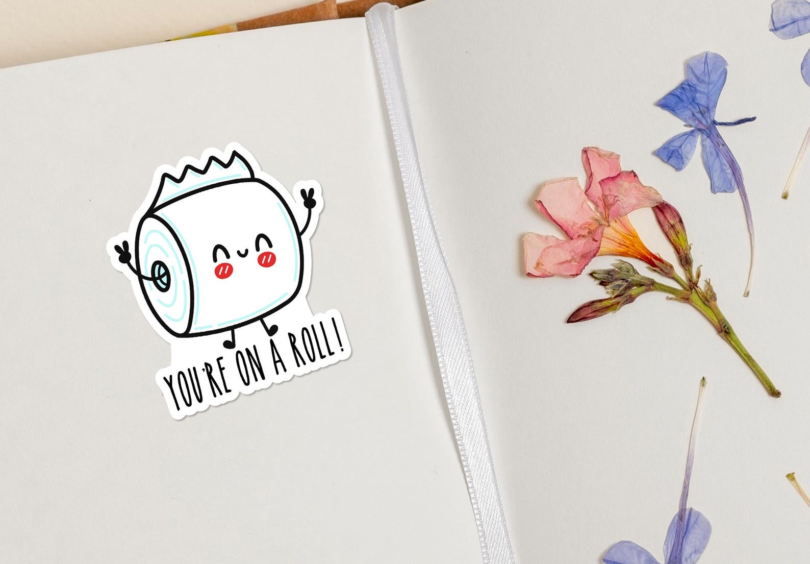 You're on a Roll! - Cute Toilet Paper Sticker, Fun Pun Design, Adorable ...