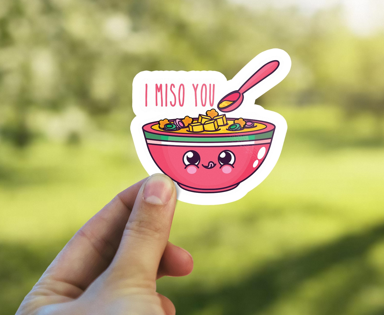 I Miso You Sticker, Cute Miso Soup Punny Sticker, I Miss You Sticker ...