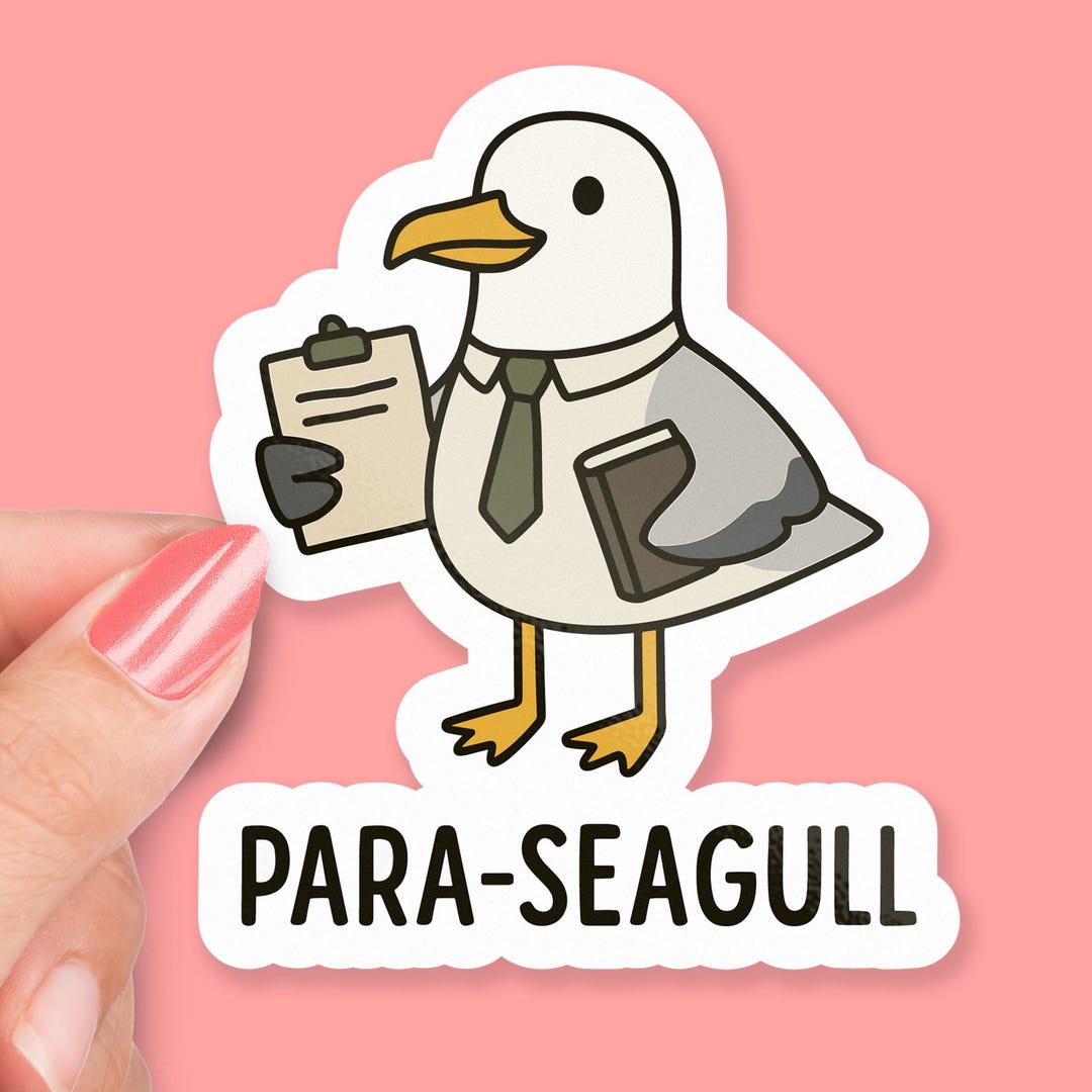 Para-seagull Sticker – Funny Paralegal Seagull Pun, Legal Assistant ...
