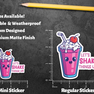 Shake It up - Cute Milkshake Sticker, Fun Pun Design, Adorable Vinyl ...
