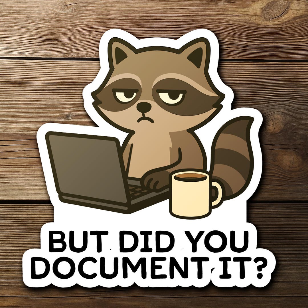 But Did You Document It, Funny Raccoon Office Humor Design for ...