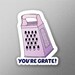 You're Grate! Sticker, Cute Cheese Grater Pun, Funny Food Sticker ...