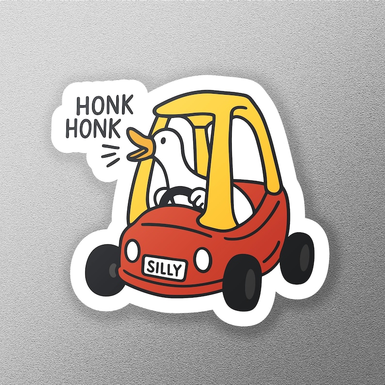 Honk Honk Goose Sticker, Funny Goose in Car Laptop Sticker, Water ...