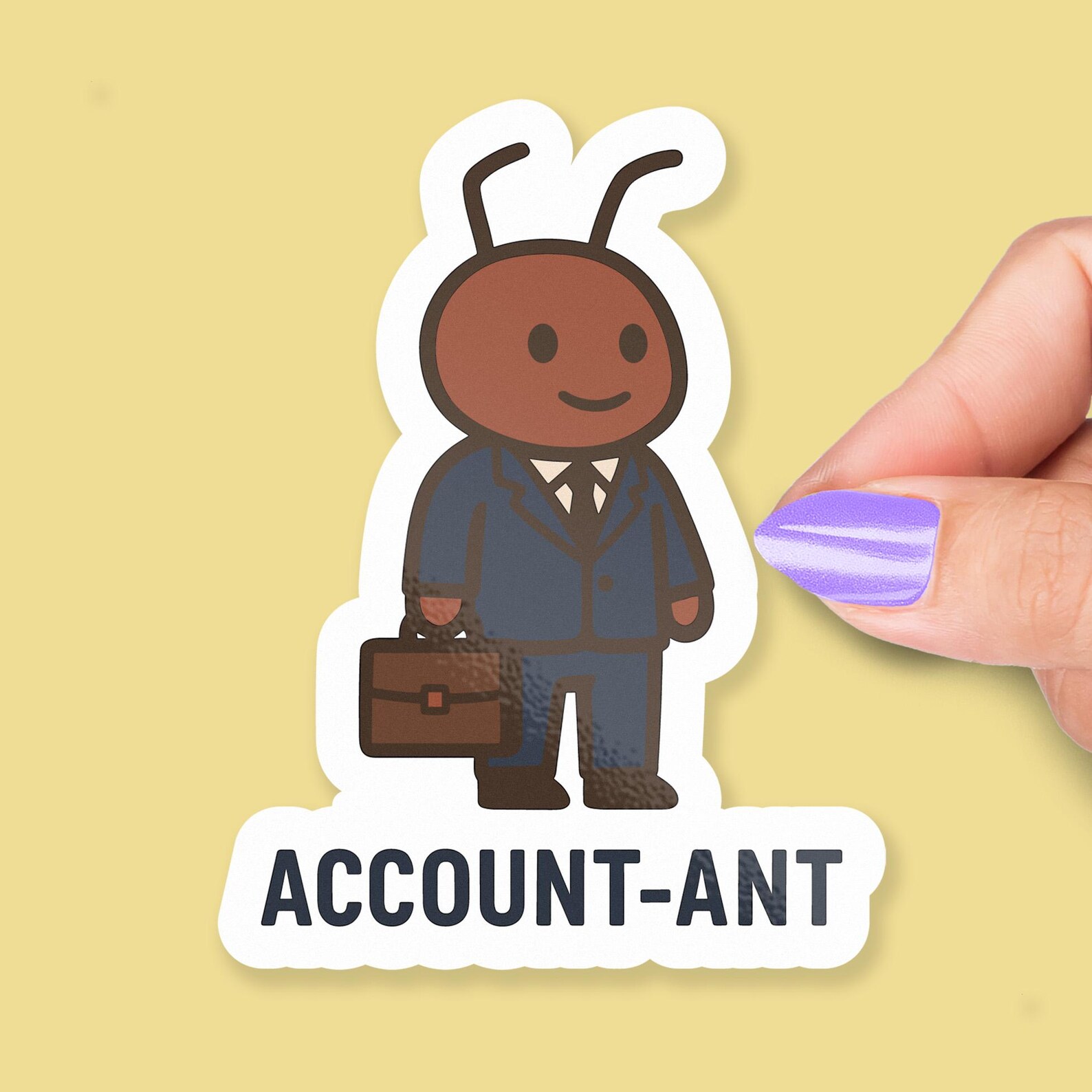Account-ant Accountant Sticker, Cute Ant in Suit With Briefcase, Funny ...