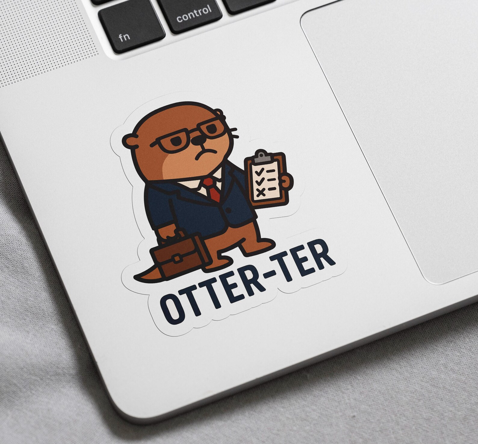 Otter-ter Auditor Sticker, Cute Otter With Clipboard, Funny Accountant ...