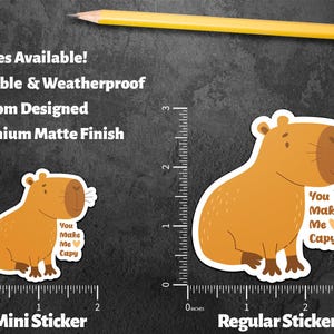 You Make Me Capy! - Cute Capybara Sticker, Fun Pun Design, Adorable ...