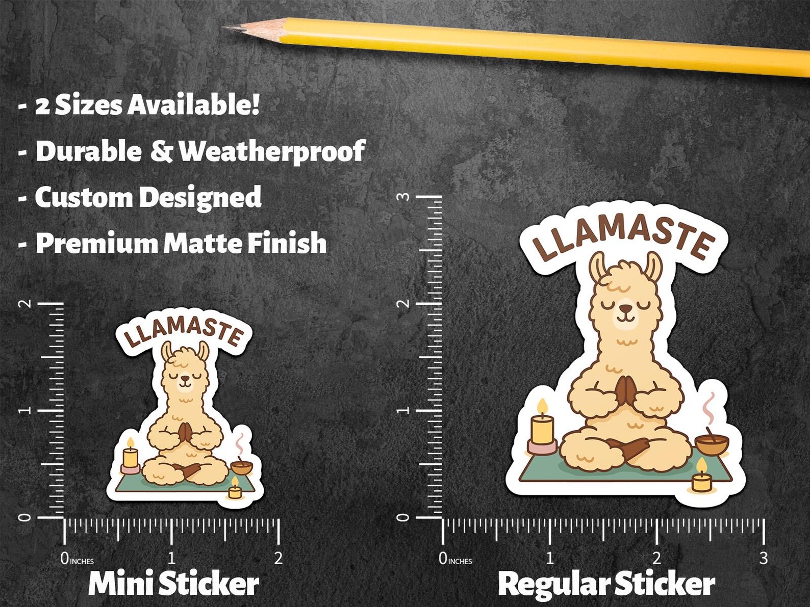 Llamaste Sticker, Namaste Cute Meditating Llama Pun, Funny Yoga or Zen ...