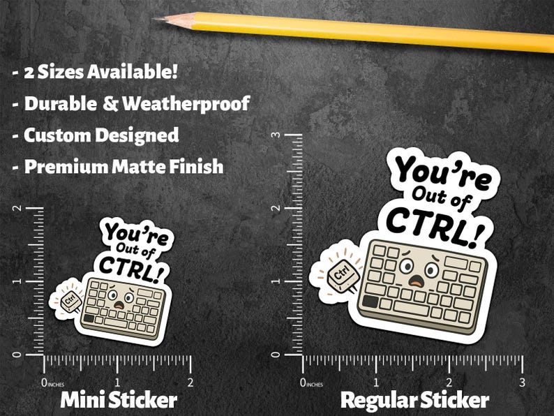 Out of Control Sticker, Funny Keyboard Control Key Popped Off, Tech IT ...