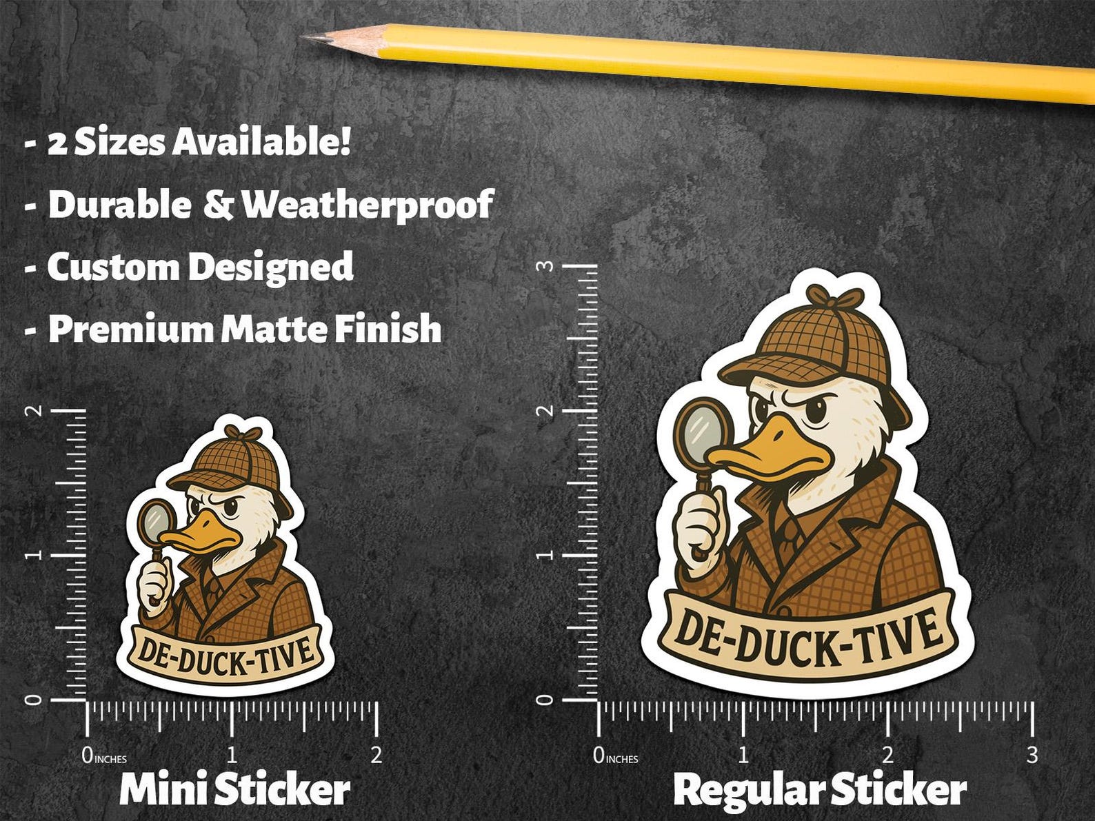 De-duck-tive Detective Sticker, Cute Duck Detective Pun, Funny Mystery ...