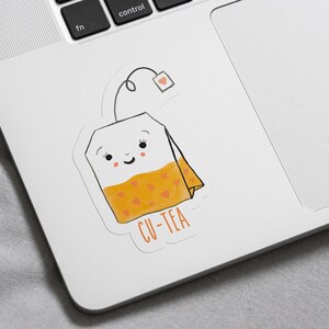 Cu-tea - Cute Tea Bag Sticker, Adorable Pun Design, Tea Lover Gift, Kawaii Tea Art, Love Tea ...