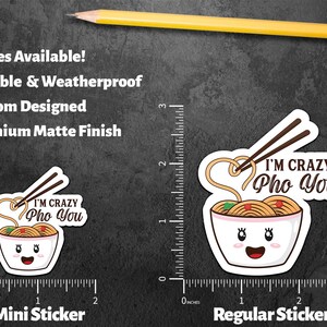 Crazy Pho You Sticker, Pho Bowl Punny Sticker, Crazy for Pho Sticker, Cute Pho Bowl Sticker ...