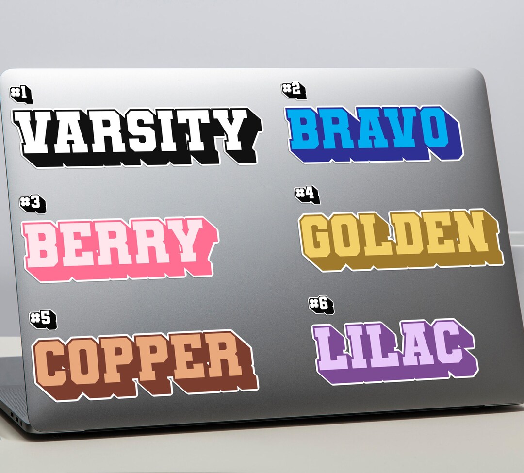 Personalized Varsity Name Sticker – Custom Sports Letter Style, Bold ...