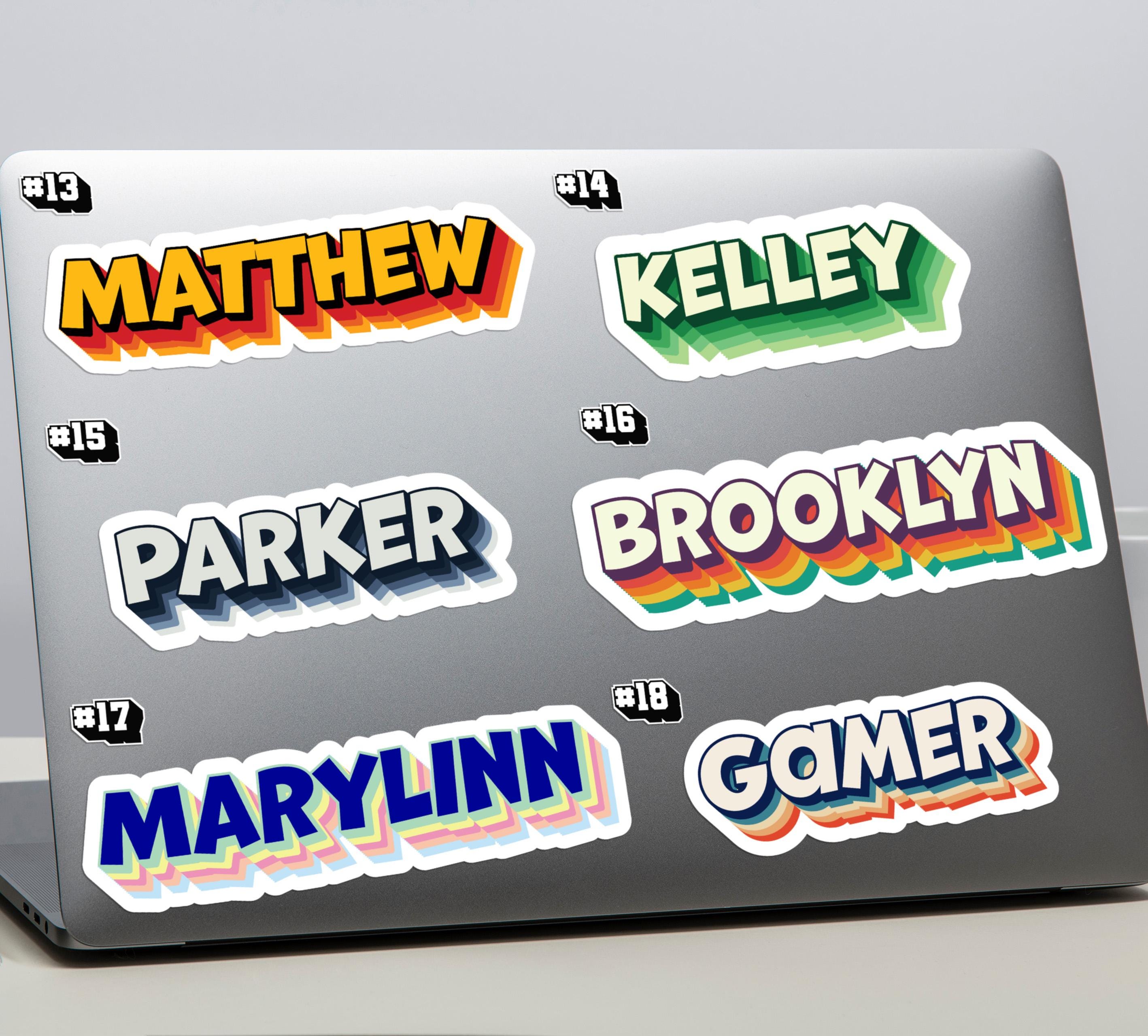 Custom Bold Name Sticker – Big Letter Personalized Vinyl Label ...