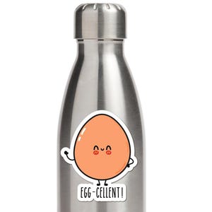 Egg-celent! - Excellent Cute Egg Sticker, Fun Pun Design, Adorable ...