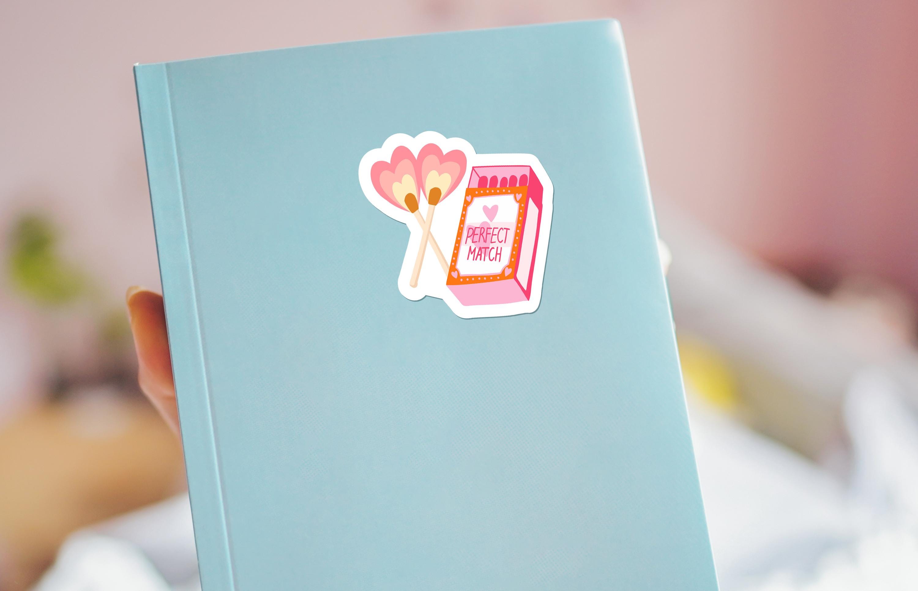 A Perfect Match Sticker, Matches With Heart Flame, Matchbox Love Pun ...