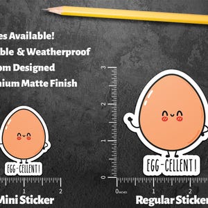 Egg-celent! - Excellent Cute Egg Sticker, Fun Pun Design, Adorable ...