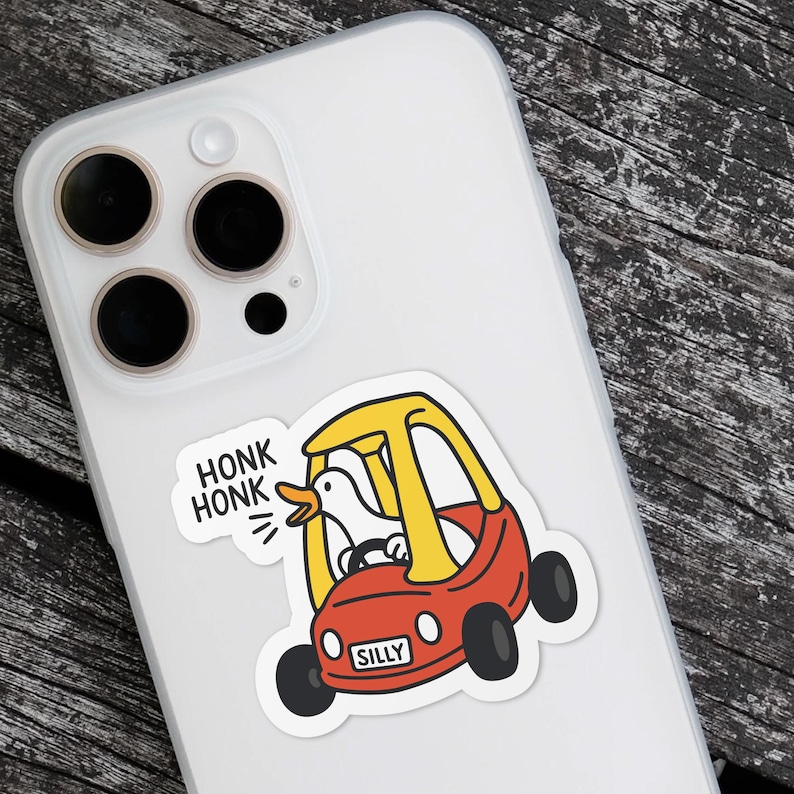 Honk Honk Goose Sticker, Funny Goose in Car Laptop Sticker, Water ...