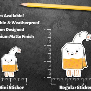 Cu-tea - Cute Tea Bag Sticker, Adorable Pun Design, Tea Lover Gift ...