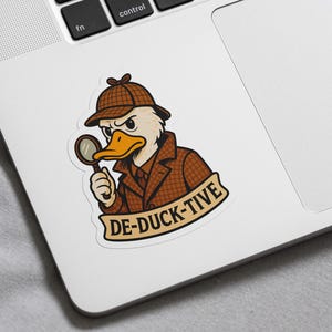 De-duck-tive Detective Sticker, Cute Duck Detective Pun, Funny Mystery ...