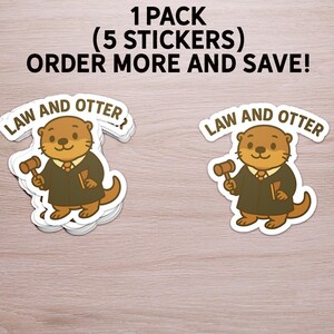 Law and Otter Sticker, Cute Otter Judge Pun, Funny Legal Gift for ...