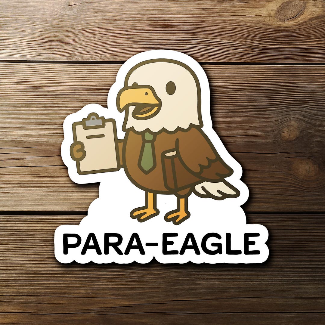 Para-eagle Sticker, Funny Paralegal Eagle Pun, Legal Assistant Vinyl ...