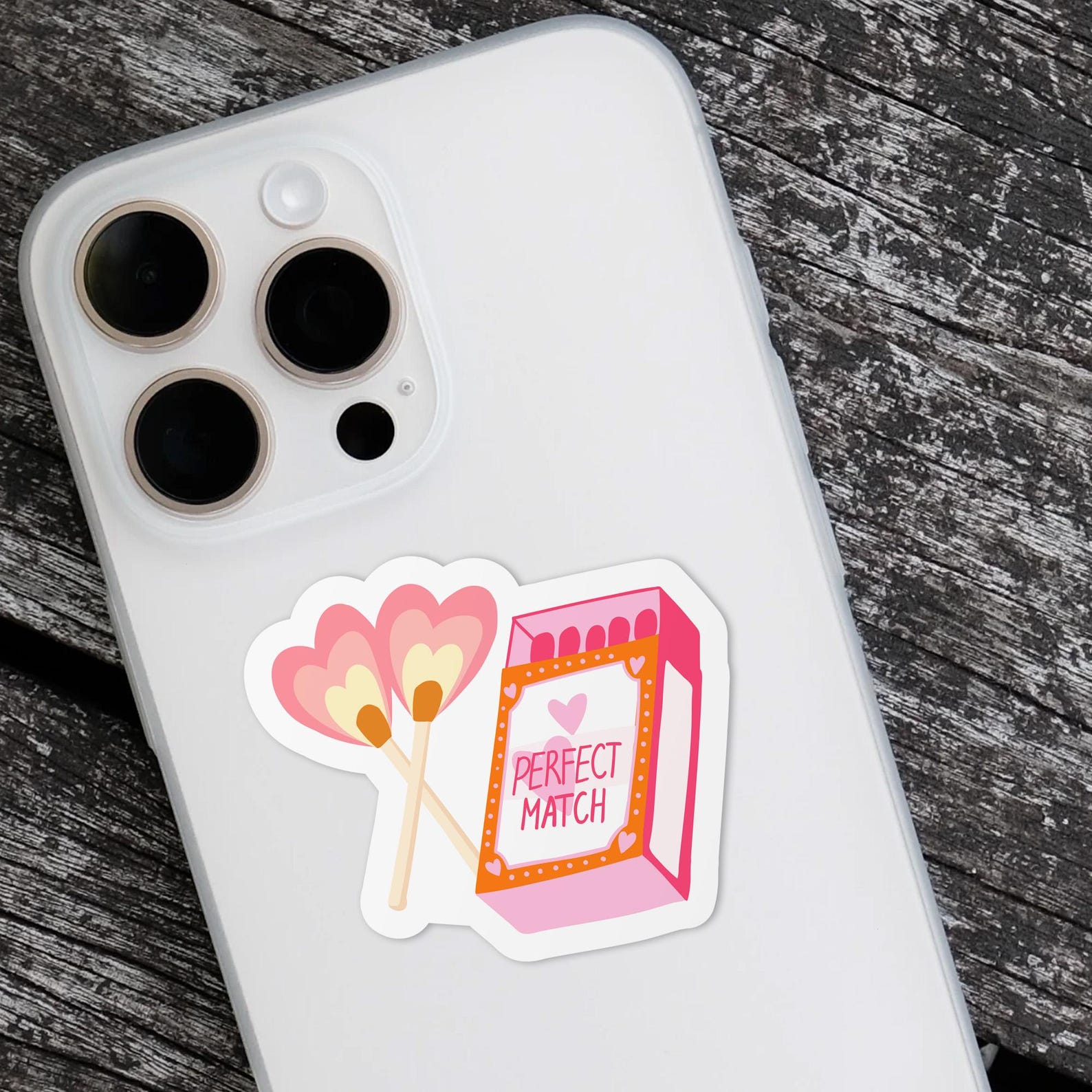 A Perfect Match Sticker, Matches With Heart Flame, Matchbox Love Pun ...