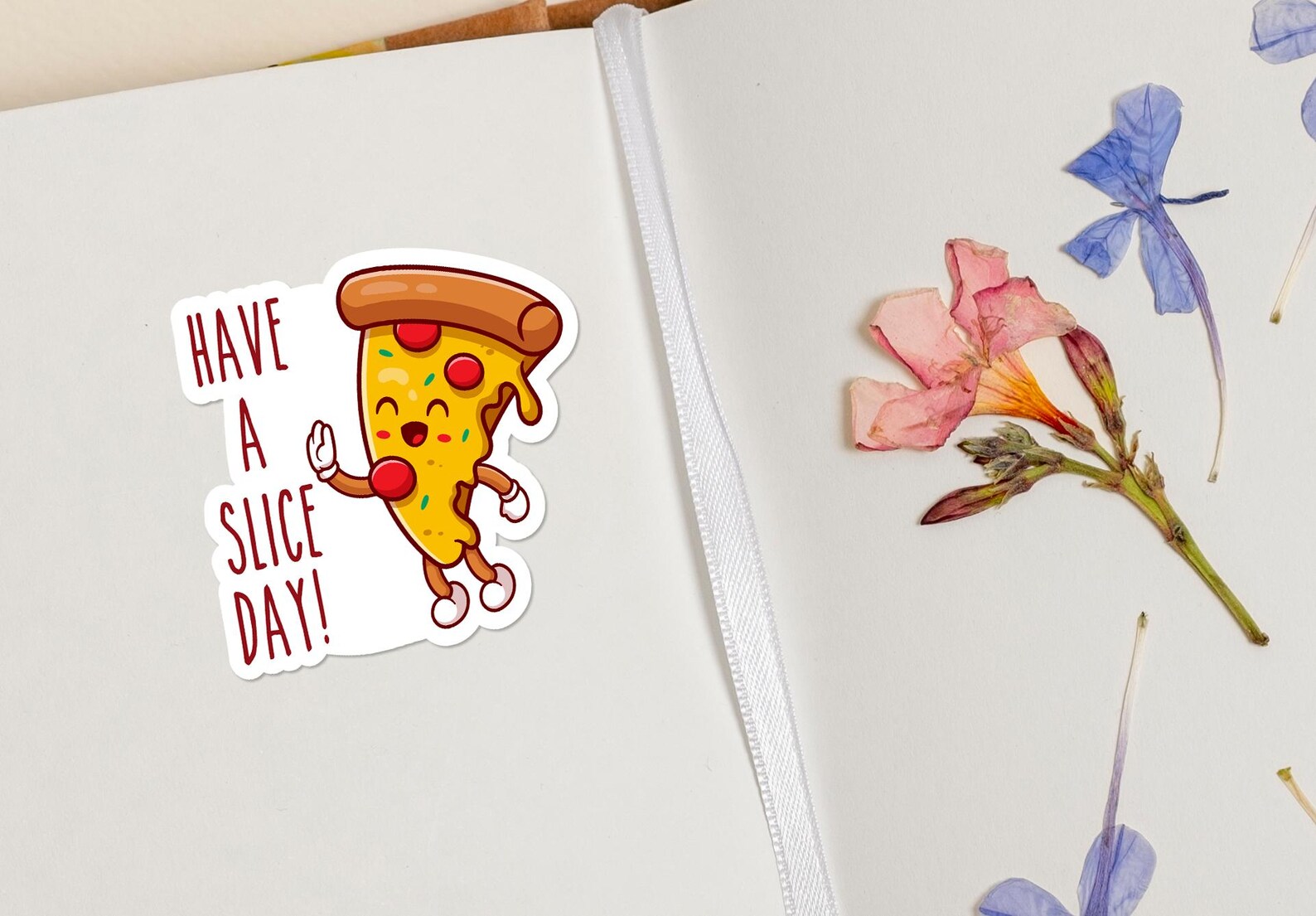 Have a Slice Day - Cute Pizza Sticker, Funny Pun Design, Adorable Vinyl ...