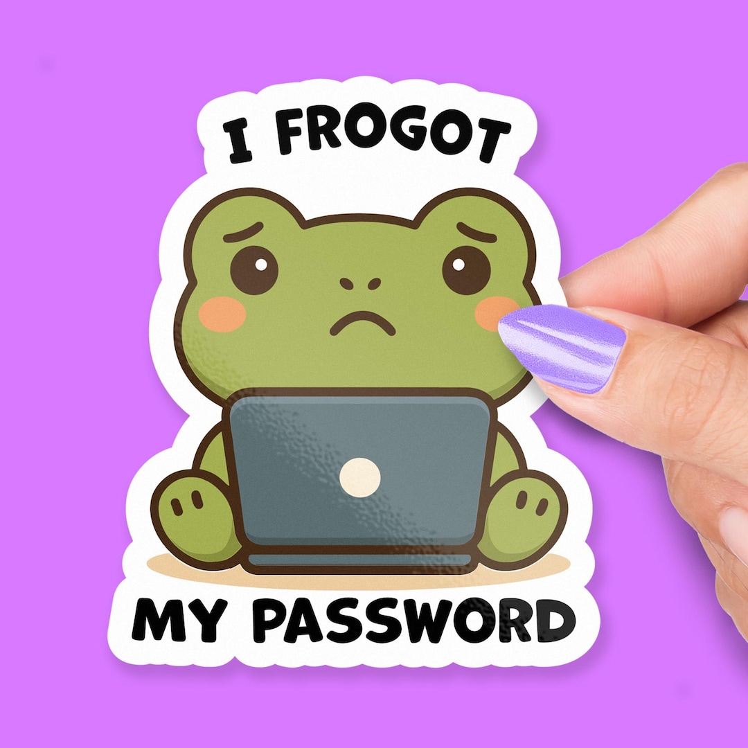 Frog Laptop Sticker, Funny I Forgot My Password Vinyl Sticker, Tech Pun ...