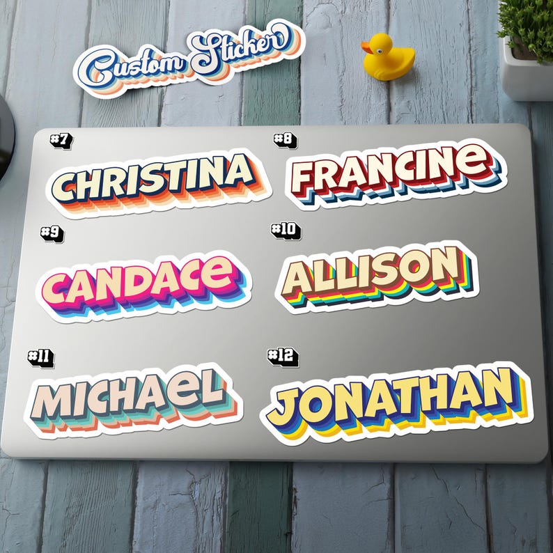 Custom Bold Name Sticker – Big Letter Personalized Vinyl Label ...