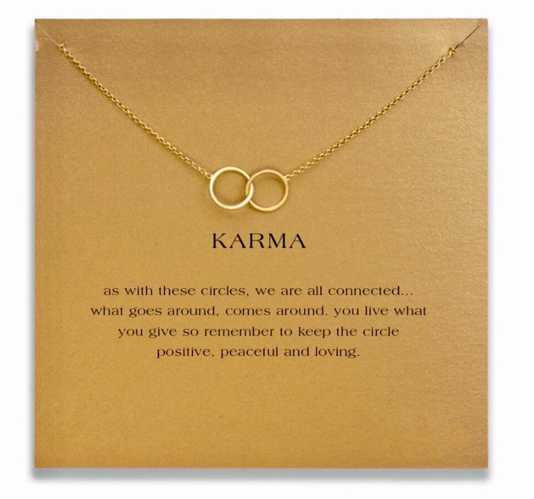 Karma Gold Necklace on Card - Etsy