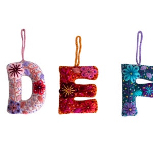 Alphabet Initial Letter Ornament Wool Felt - Etsy