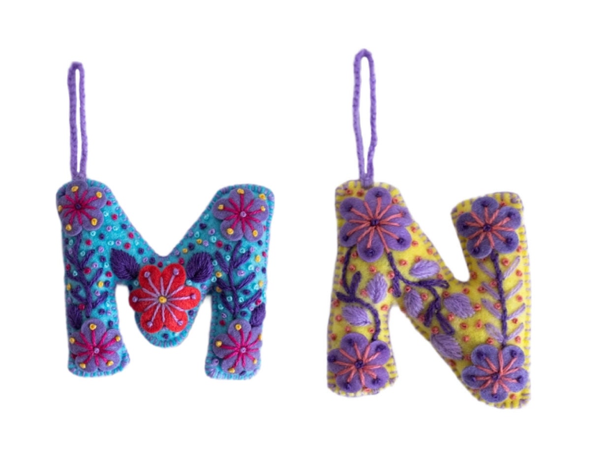 Alphabet Initial Letter Ornament Wool Felt - Etsy