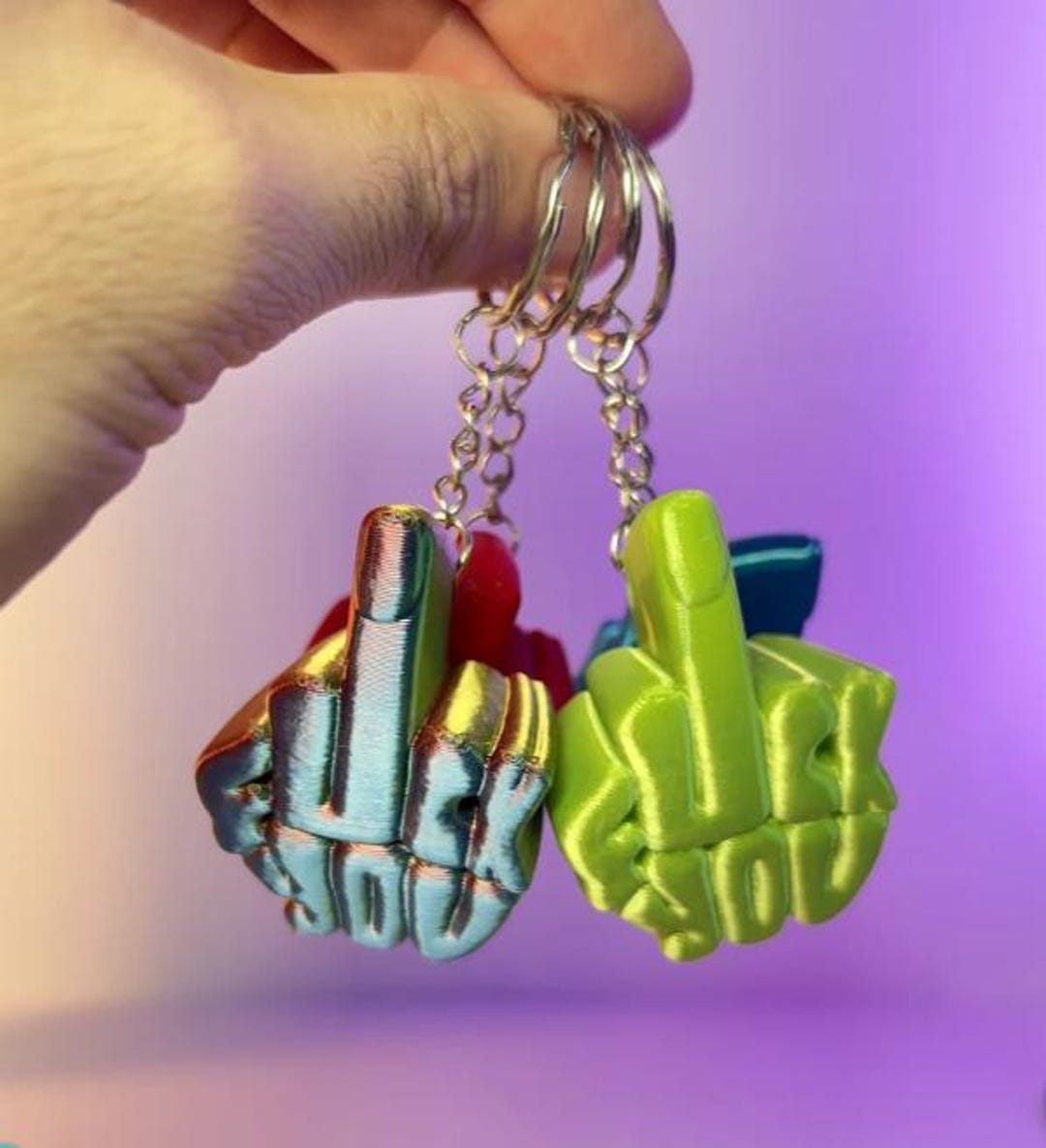 Middle Finger Keychain – 3D Printed “f**k You” Key Ring | Funny Gag ...