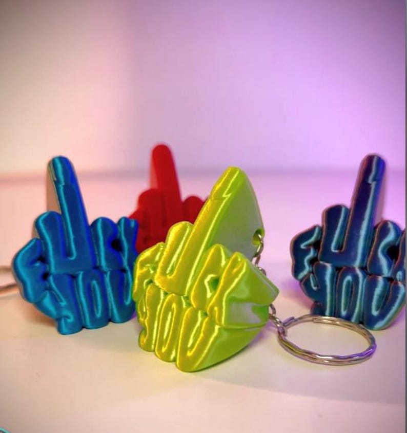 Middle Finger Keychain: 3D Printed Sarcastic Gag Gift - Etsy