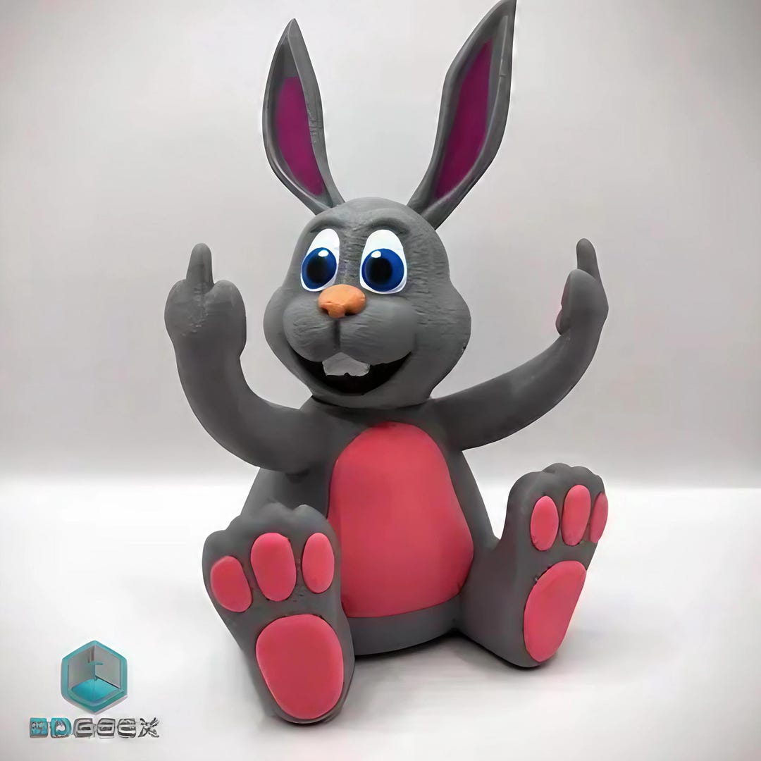 Middle Finger Bunny Figurine: Funny Adult Humor Desk Decor - Etsy