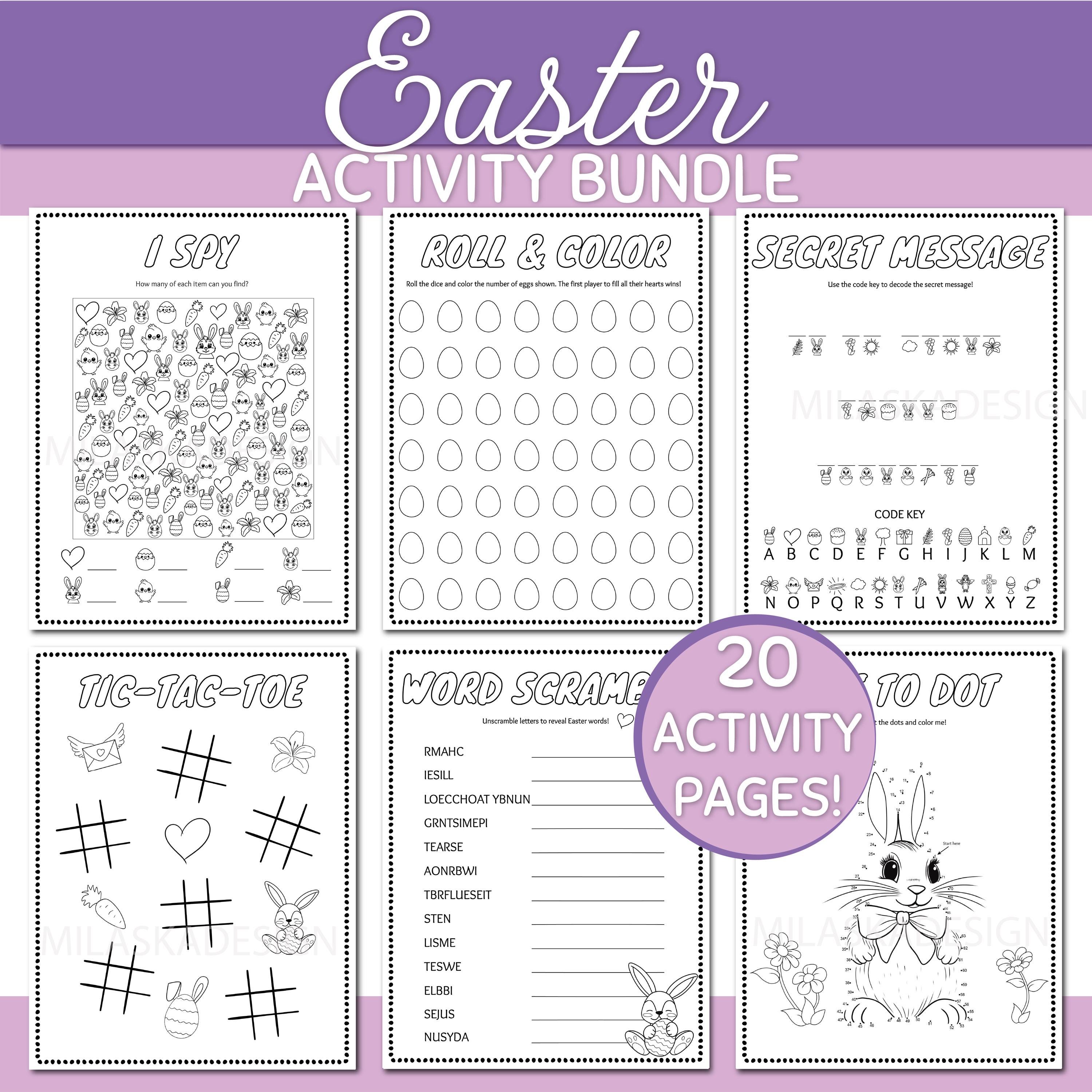 Printable Easter Activity Bundle, Coloring Pages, Word Search and ...
