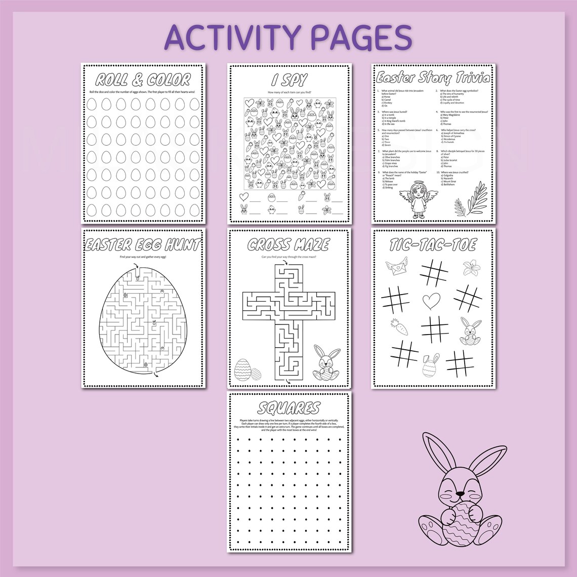 Printable Easter Activity Bundle, Coloring Pages, Word Search and ...