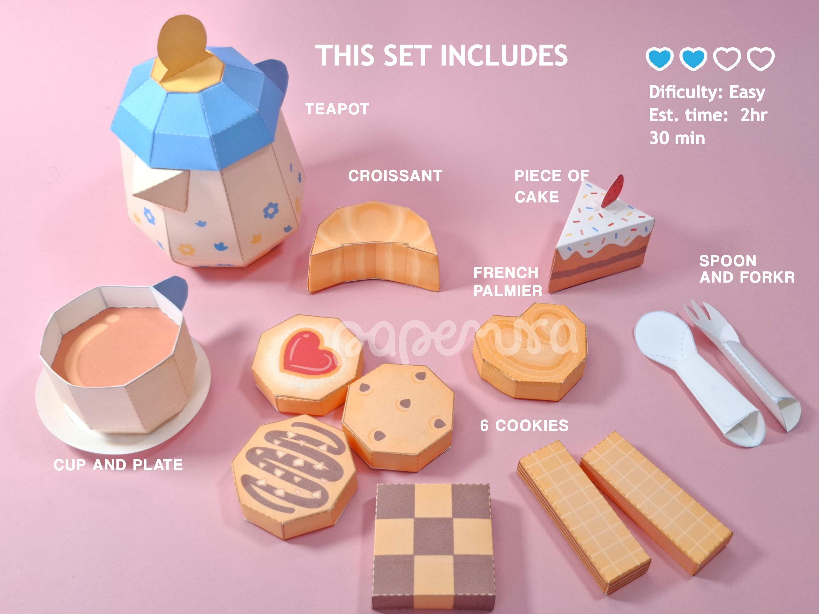 Printable Pretend Play Tea Set | DIY Papercraft With Teapot, Cups ...