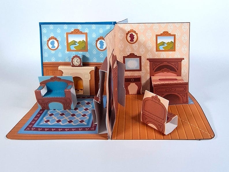 Victorian Dollhouse Pop-up Book DIY Printable Miniature Paper Craft ...