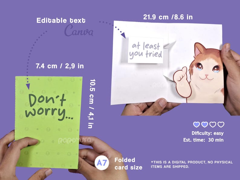 Pop-up Meme Card Template PDF, DIY Funny Printable Card, Text Editable ...