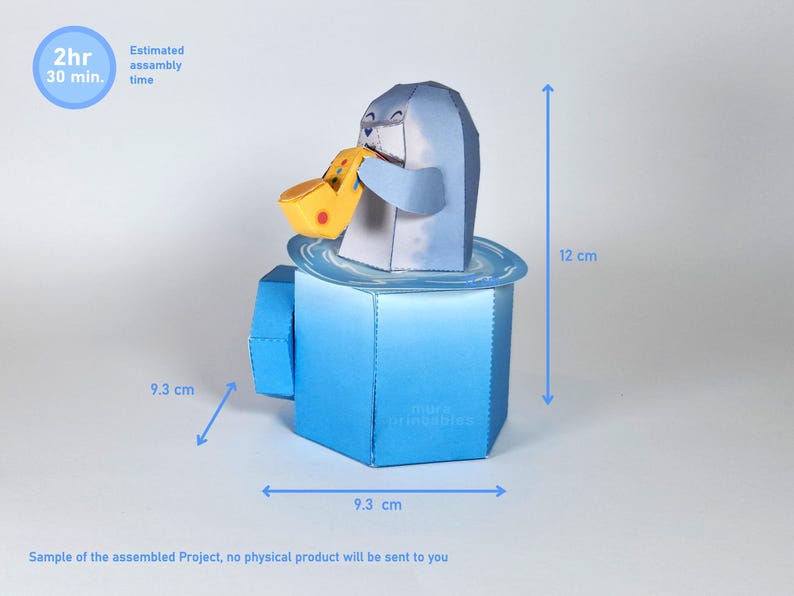 Printable Template for Paper Automata | Spinning Seal Playing the ...