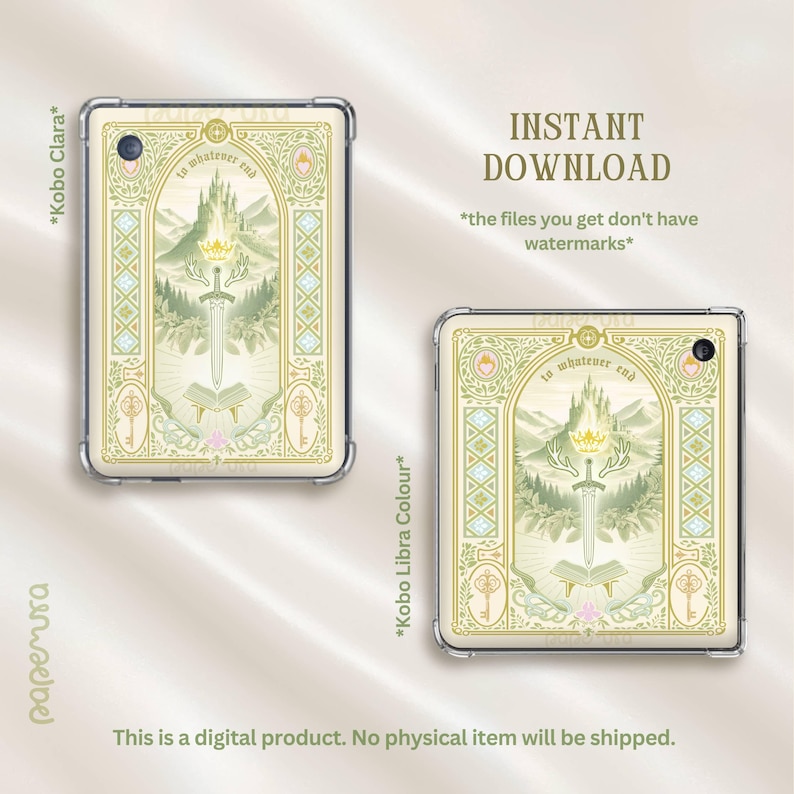 Kobo and Kindle Insert – TOG | Beige Printable Fantasy Bookish Cover ...