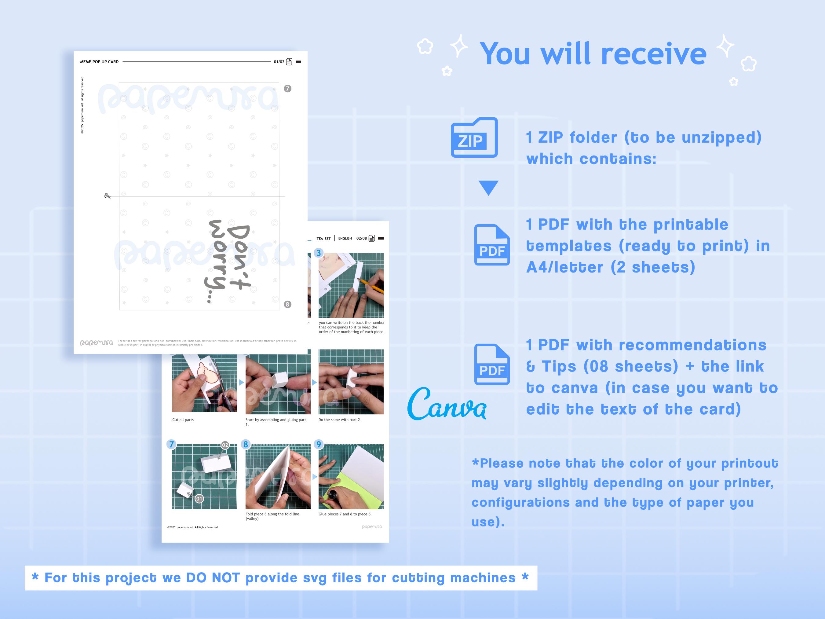Pop-up Meme Card Template PDF, DIY Funny Printable Card, Text Editable ...