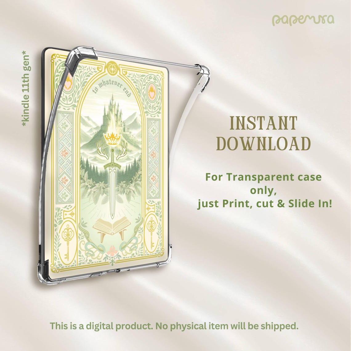 Kobo and Kindle Insert – TOG | Beige Printable Fantasy Bookish Cover ...